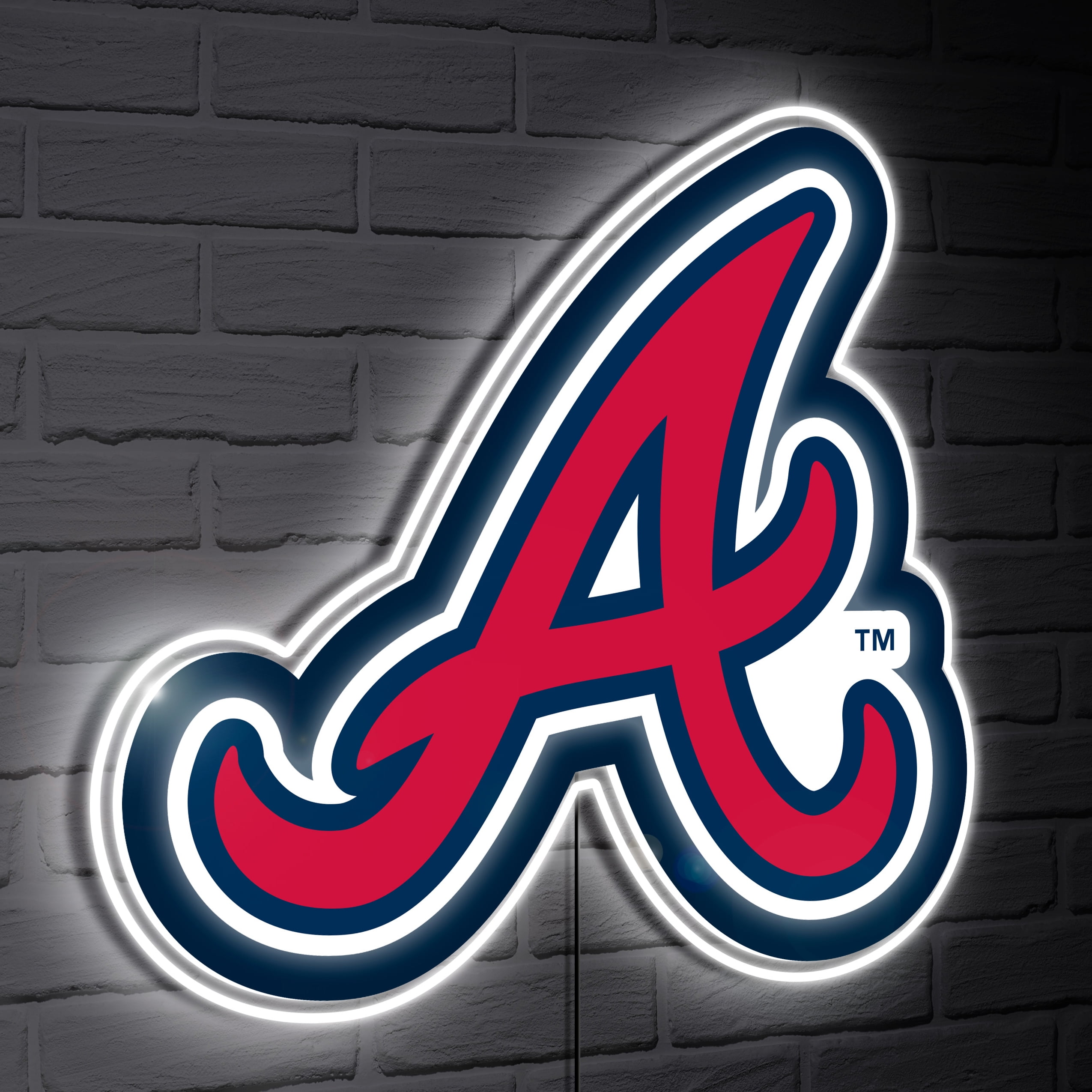 Atlanta Braves LED Team Logo Shaped Lighted Wall Sign - Walmart.com
