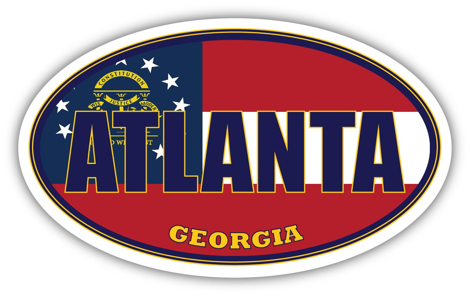 Atlanta City Georgia State State Flag | GA Flag Fulton County Oval ...