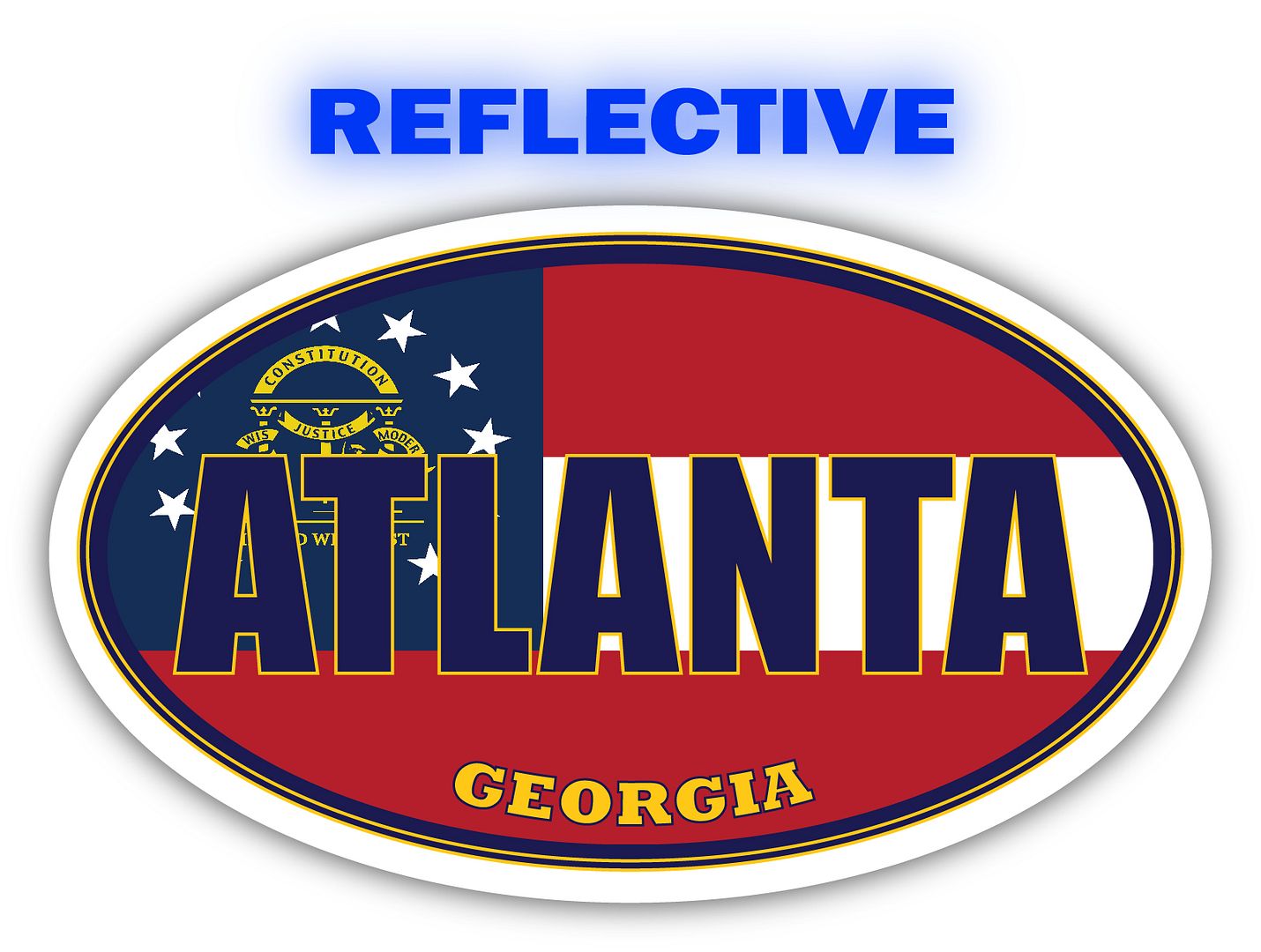 Atlanta City Georgia State State Flag | GA Flag Fulton County Oval ...
