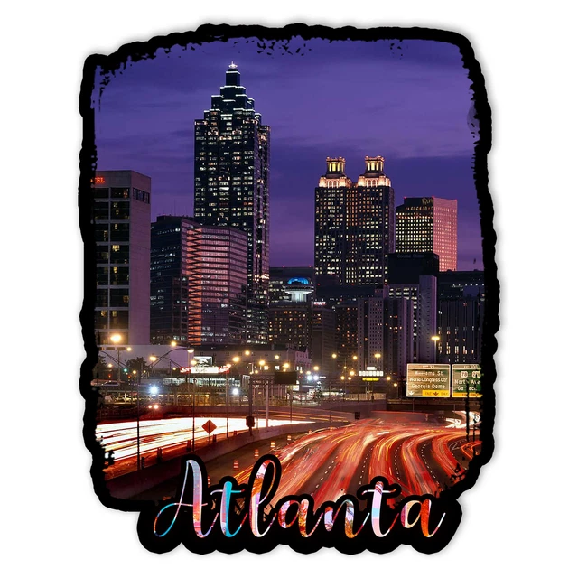 Atlanta City Skyline Sticker Friend Gift Travel Stickers Phone Decal ...