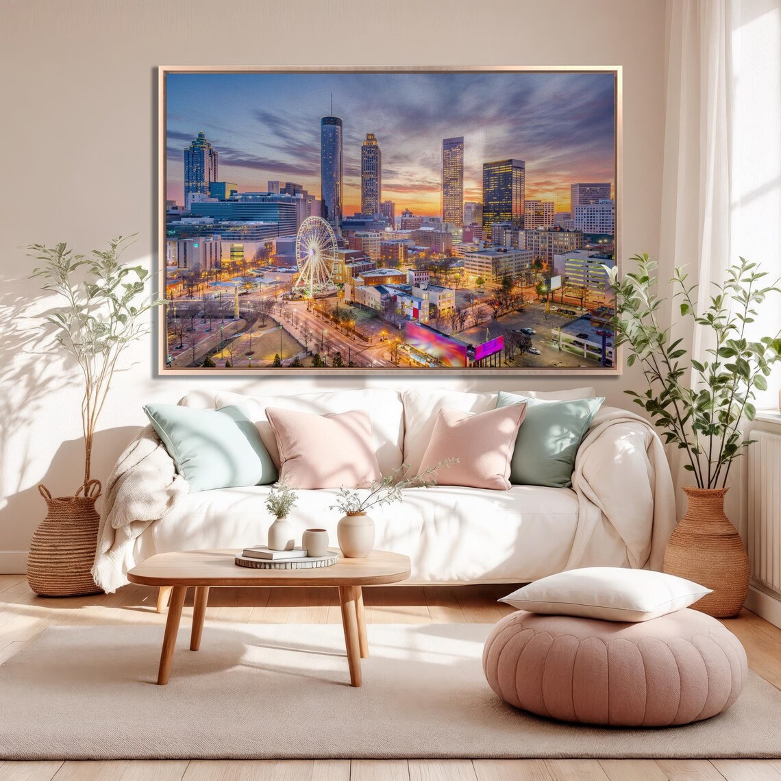Atlanta Cityscape Wall Art Georgia Home Decor Atlanta Downtown Poster ...