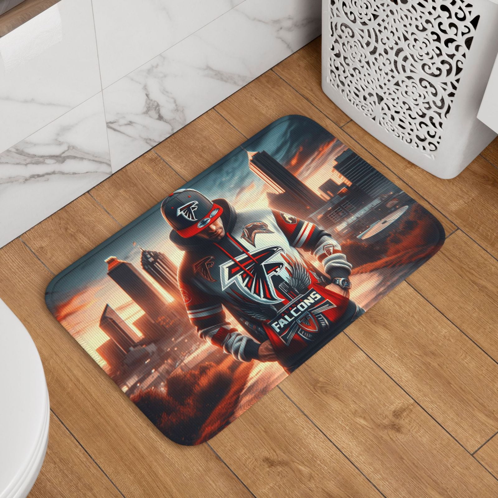 Atlanta Crystal Velvet Lock Edge Floor Mat 40" x 60", Football Team ...