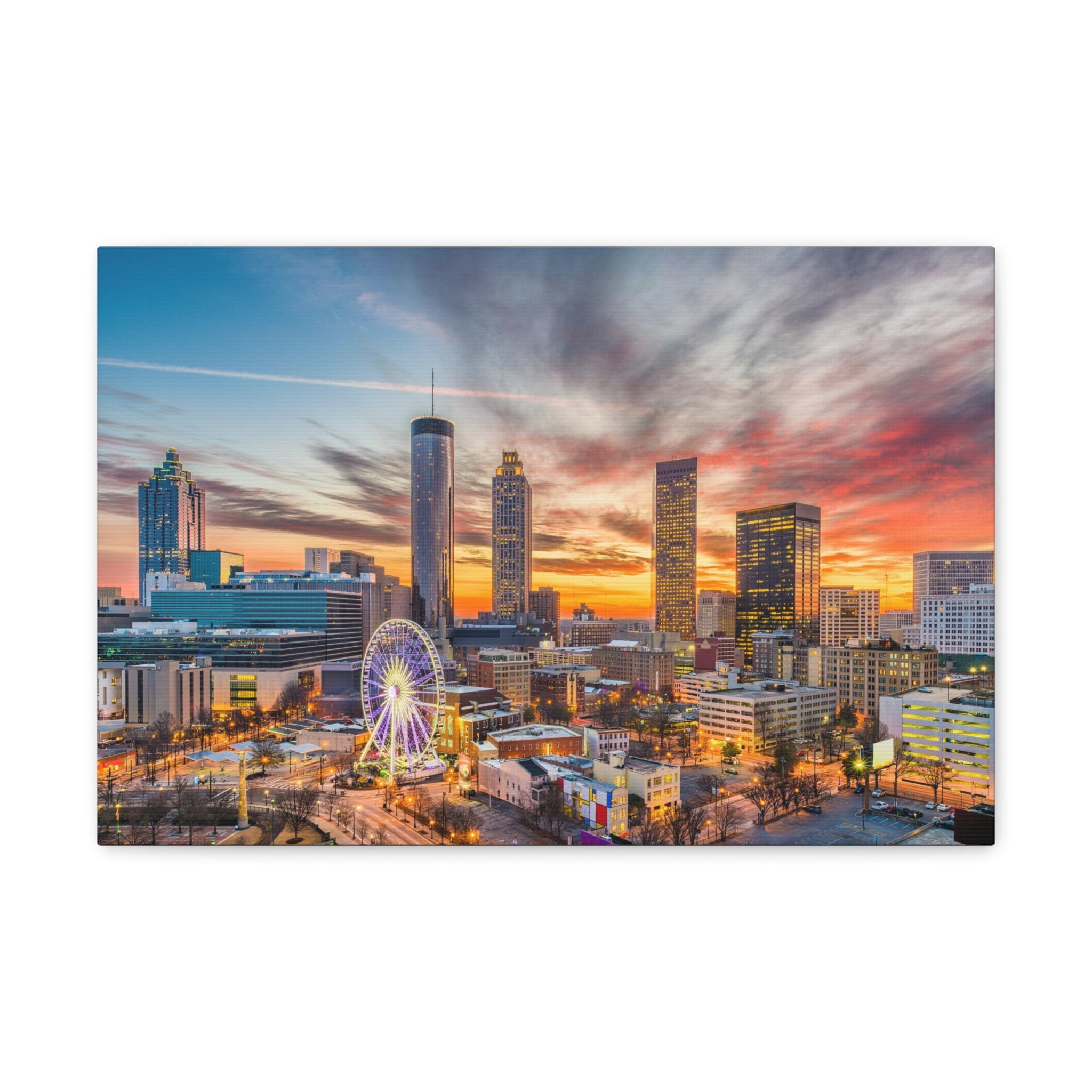 Atlanta Daytime Skyline Canvas Artwork Breathtaking Stunning Cityscape for Home Decor Ready to ...