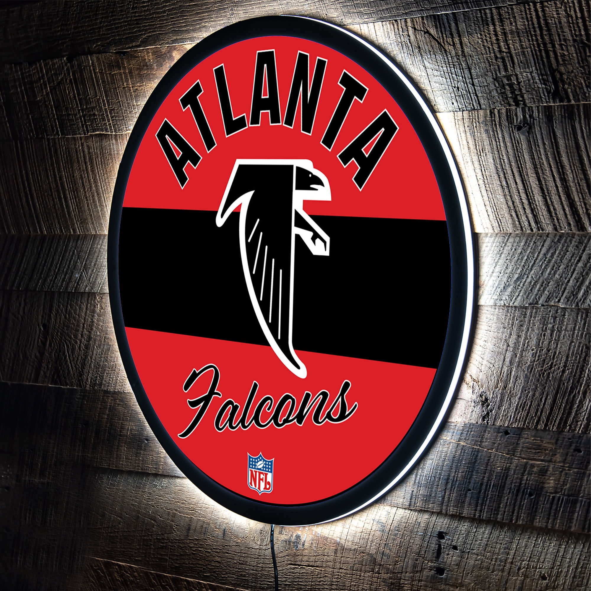 Atlanta Falcons 23" LED Retro Logo Round Wall Sign - Walmart.com