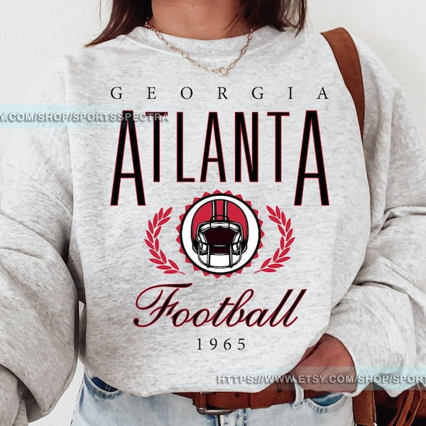Atlanta Football Vintage Swea ,Retro Falcon Crewneck,Oversized Football ...