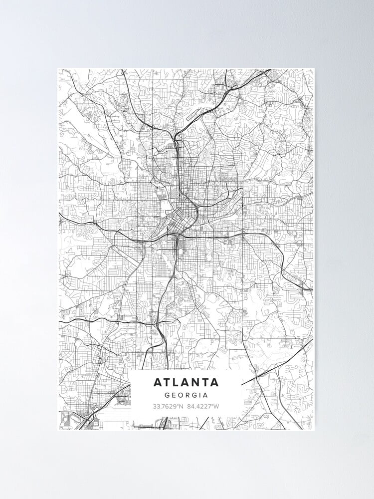 Atlanta GA Map Poster - Walmart.com