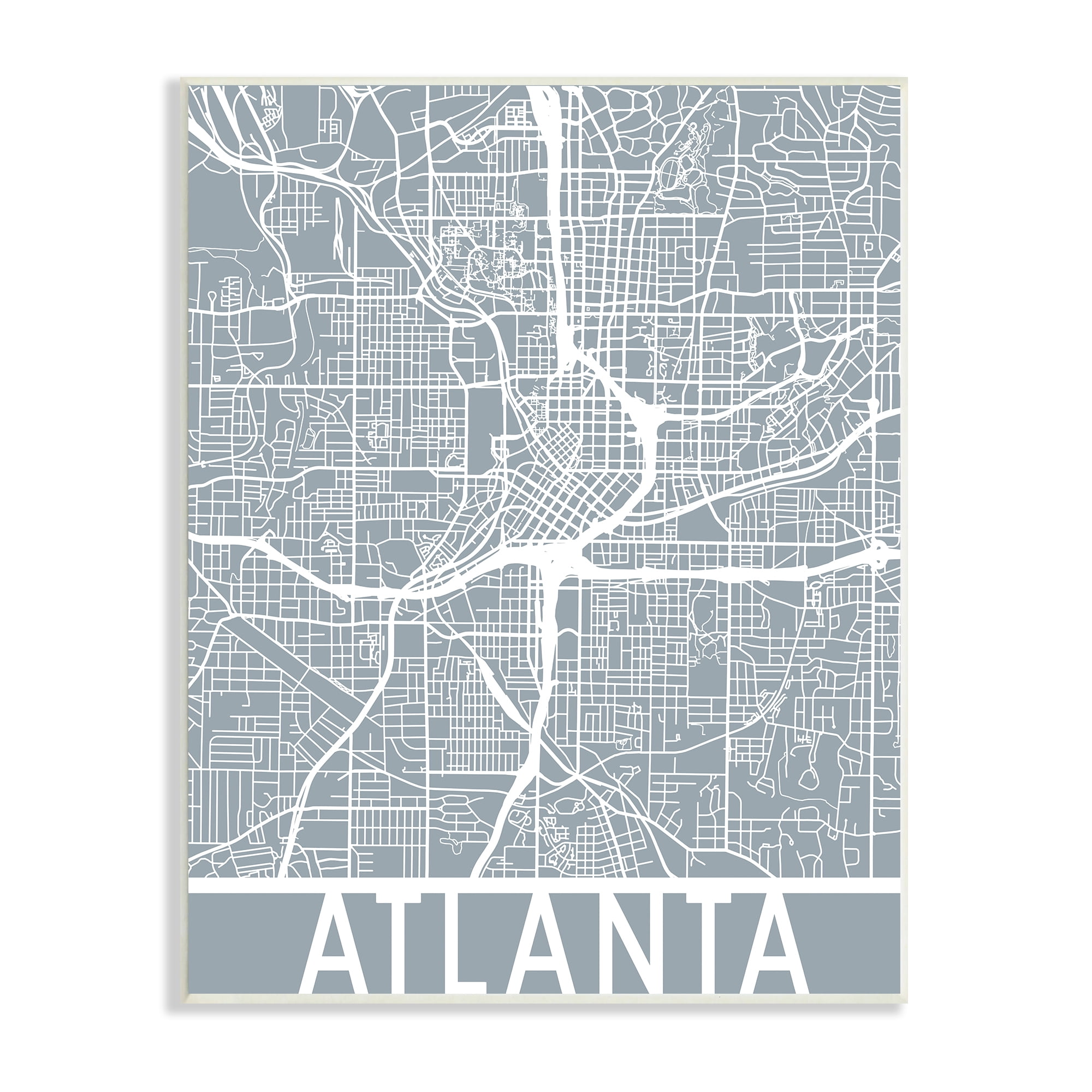 Stupell Industries Atlanta City Street Grid 10x15 Framed Lithograph ...