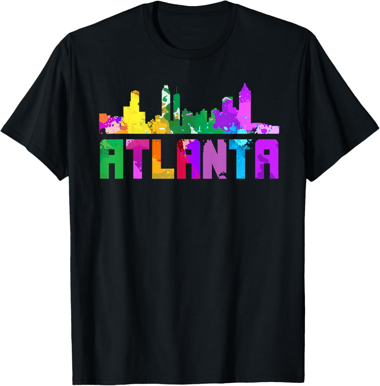 Atlanta Georgia City Watercolor Skyline Home State Souvenir T-Shirt ...