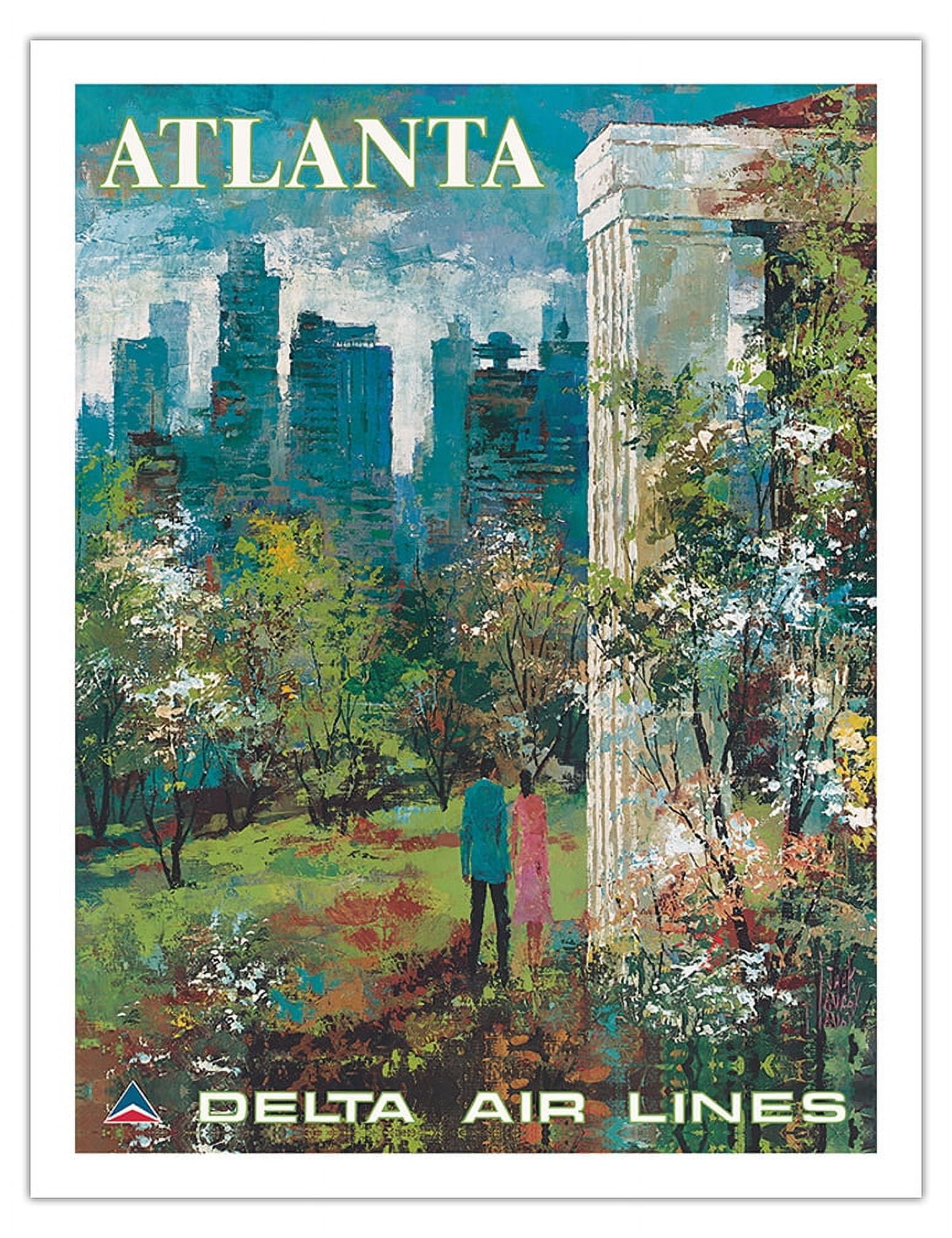 Atlanta Georgia - Delta Air Lines - Vintage Airline Travel Poster by ...