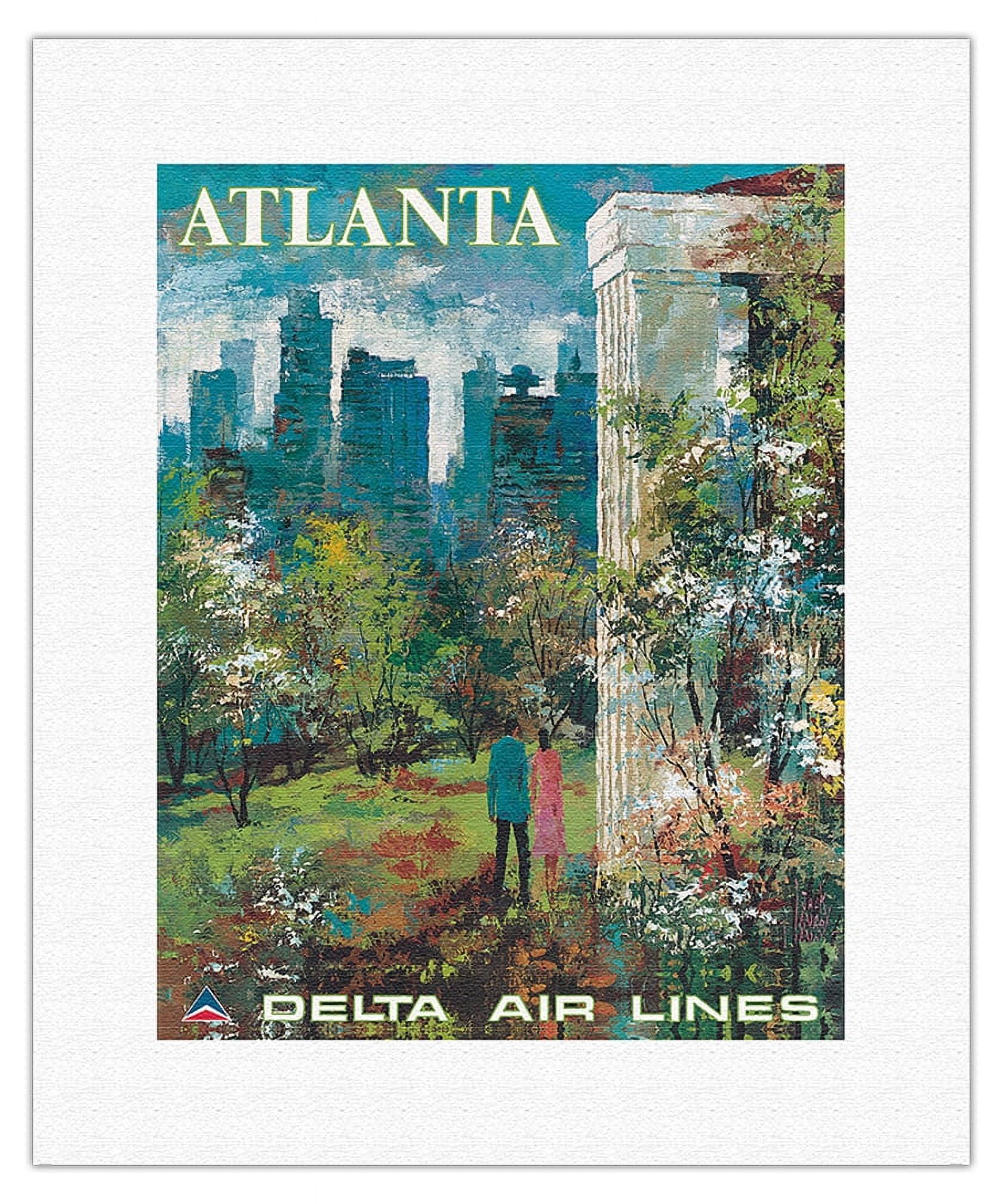 Atlanta Georgia - Delta Air Lines - Vintage Airline Travel Poster by ...