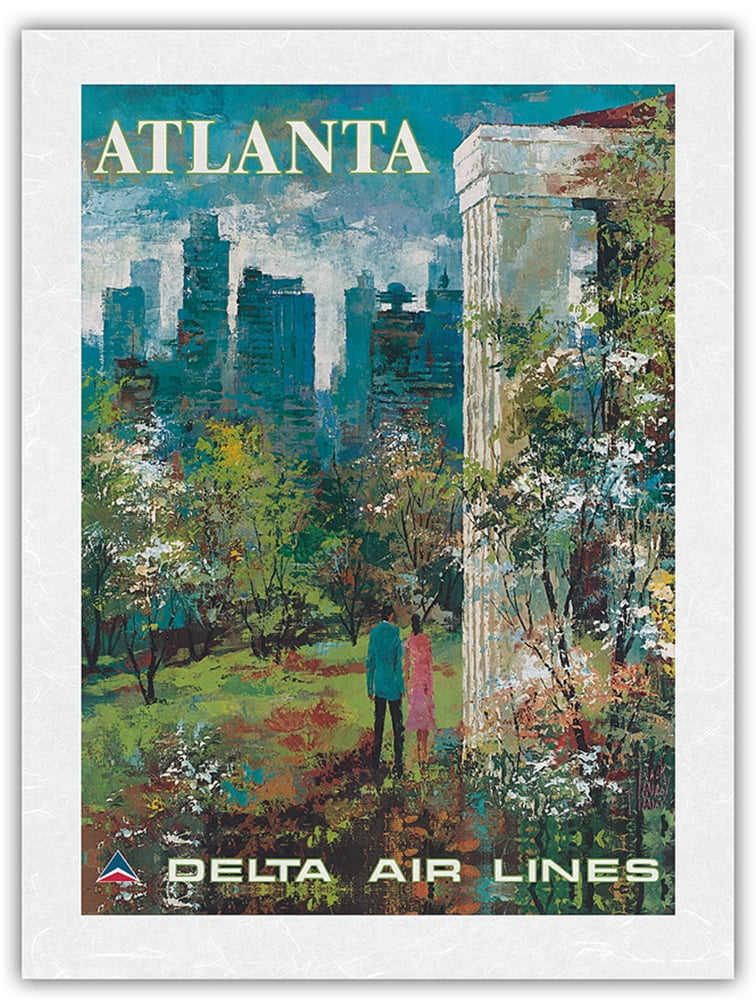 Atlanta Georgia - Delta Air Lines - Vintage Airline Travel Poster by ...