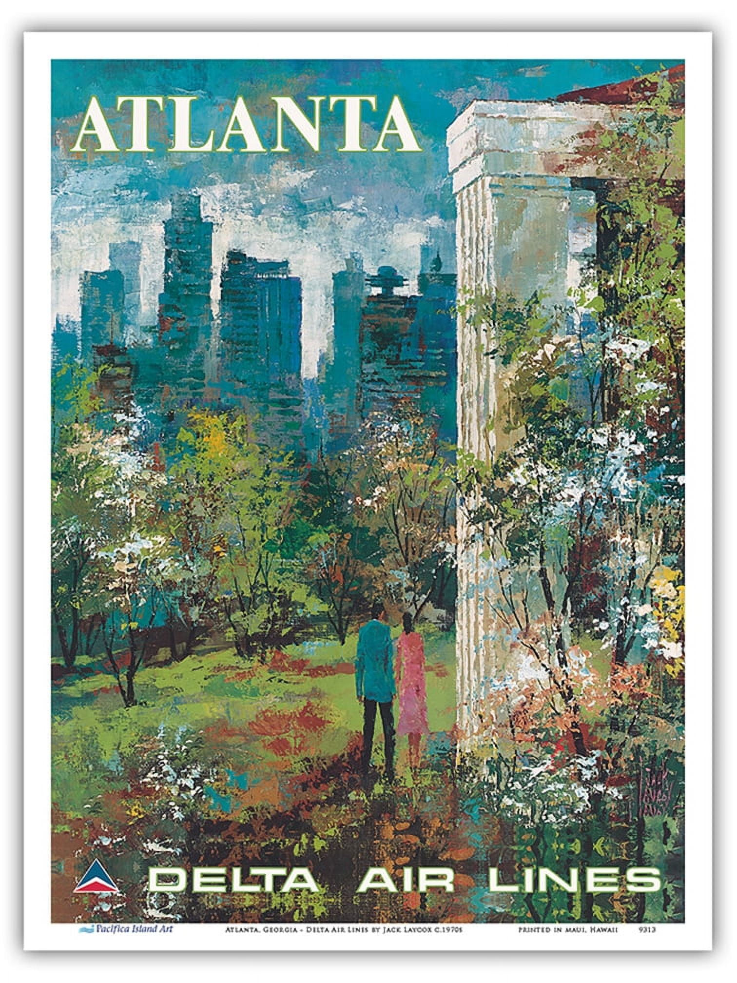 Atlanta Georgia - Delta Air Lines - Vintage Airline Travel Poster by ...