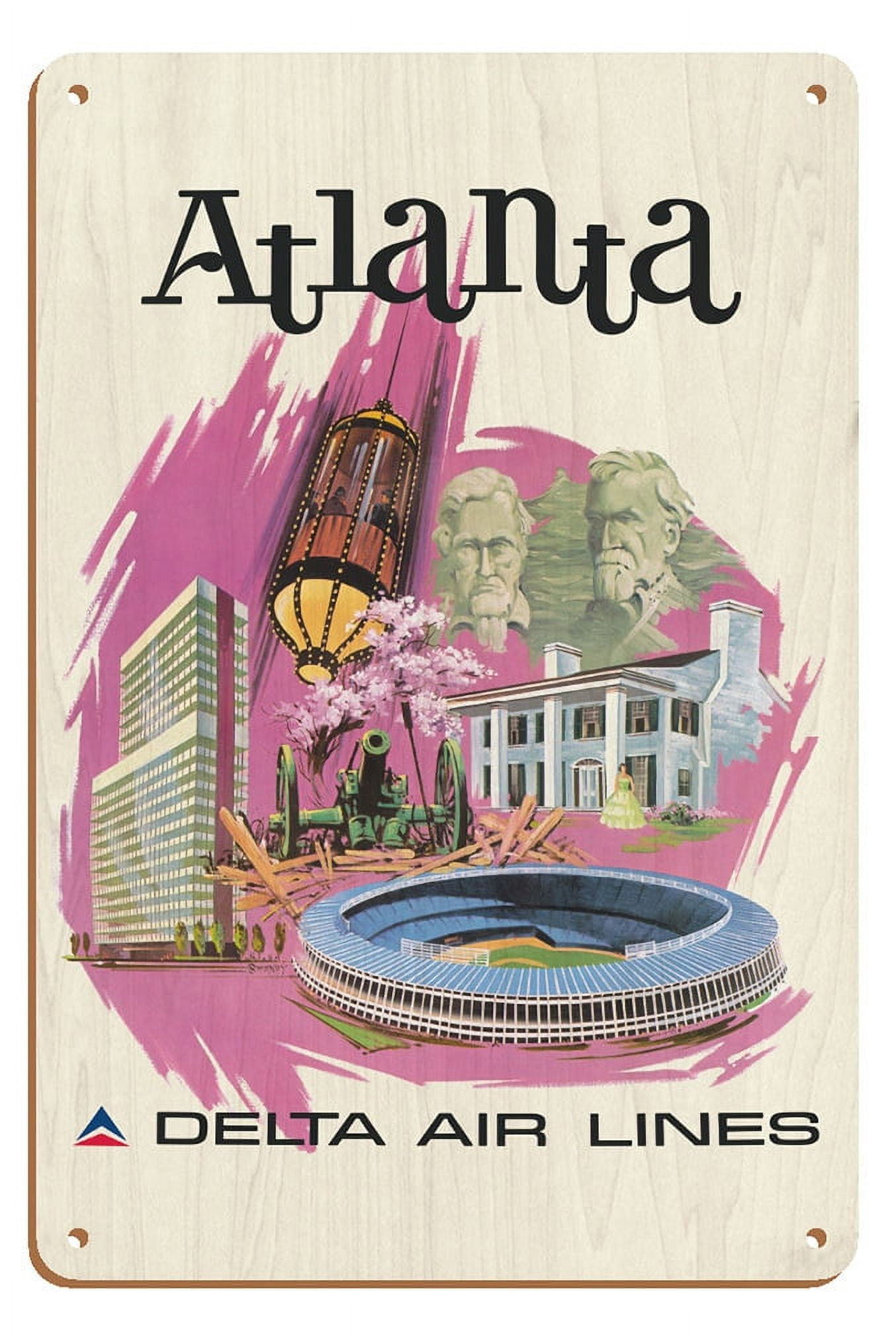 Atlanta Georgia - Delta Air Lines - Vintage Travel Poster by Fred ...
