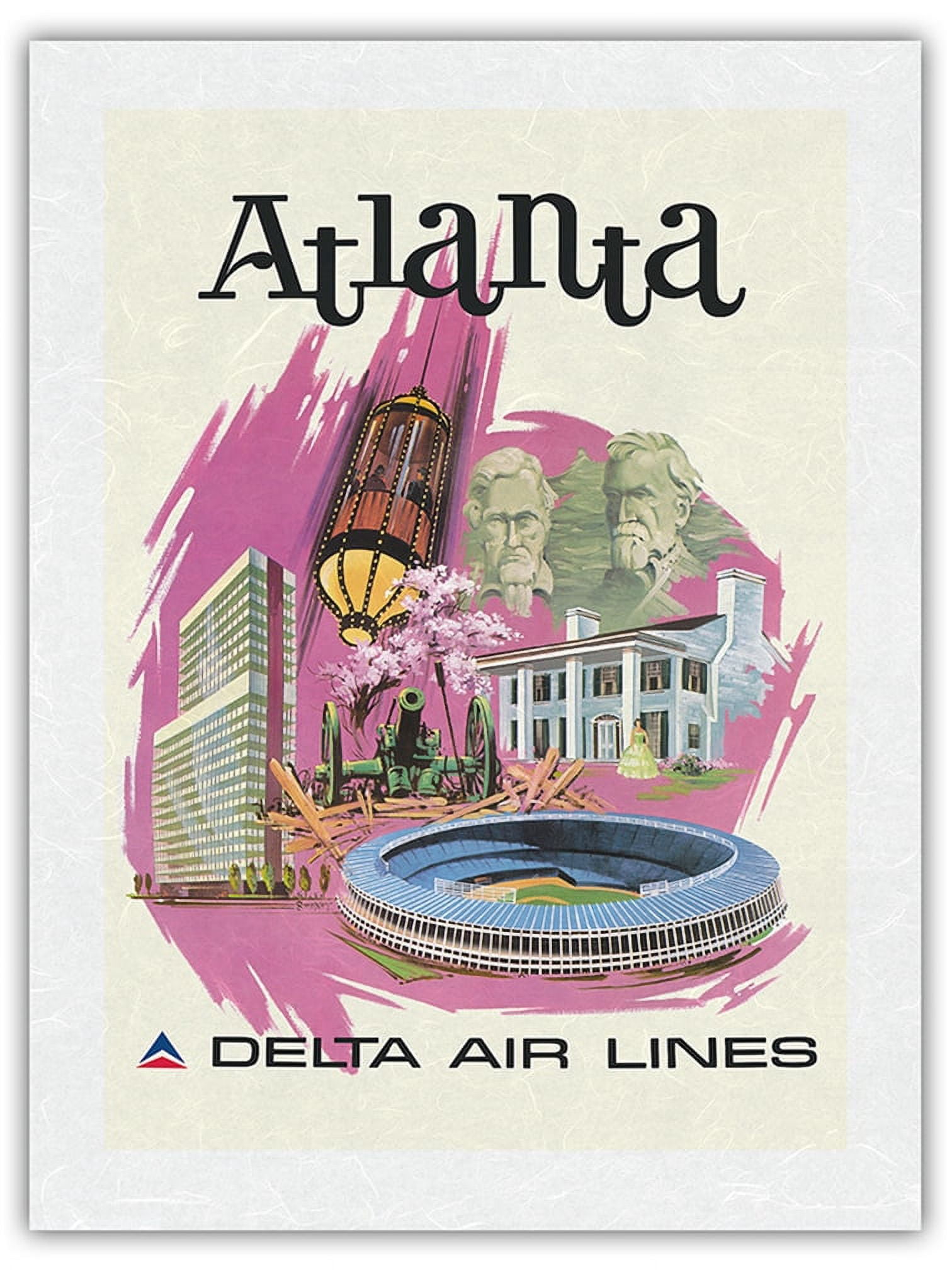 Atlanta Georgia - Delta Air Lines - Vintage Travel Poster by Fred ...