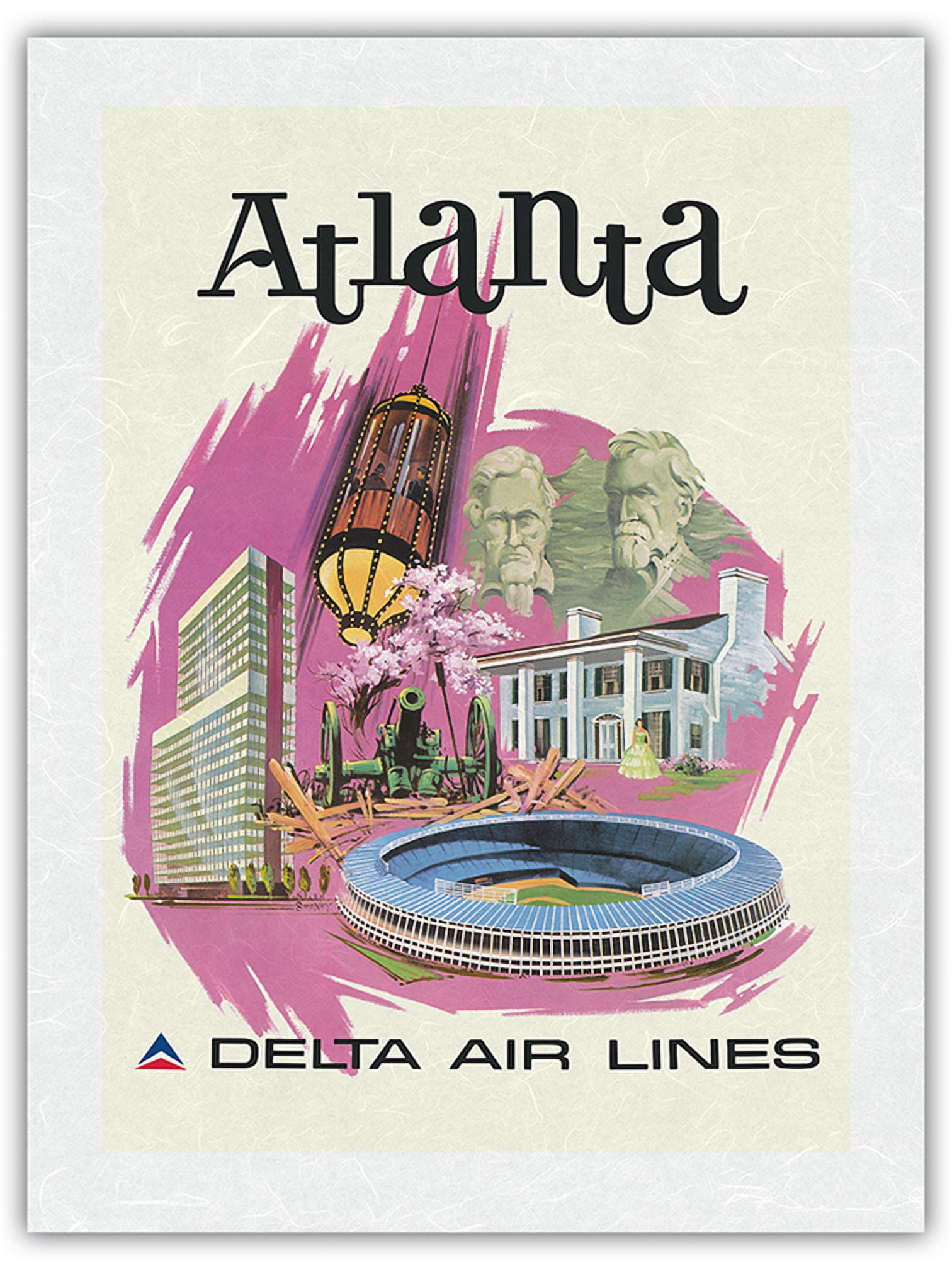 Atlanta Georgia - Delta Air Lines - Vintage Travel Poster by Fred ...