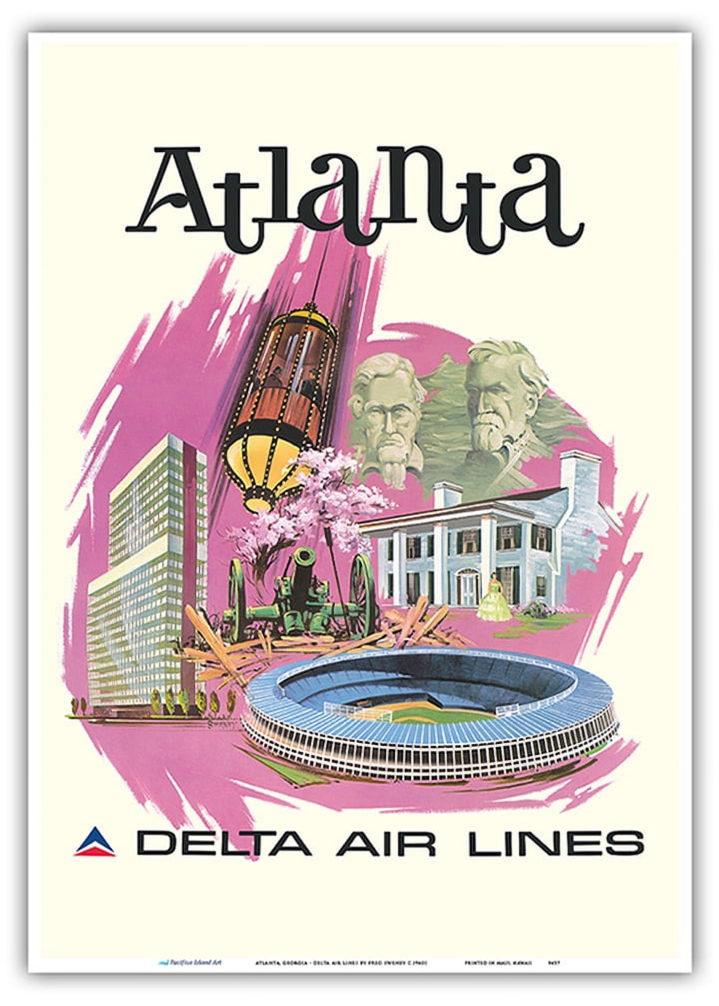 Atlanta Georgia - Delta Air Lines - Vintage Travel Poster by Fred ...