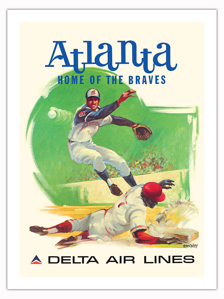 Atlanta Georgia - Home of the Braves - Delta Air Lines - Vintage ...