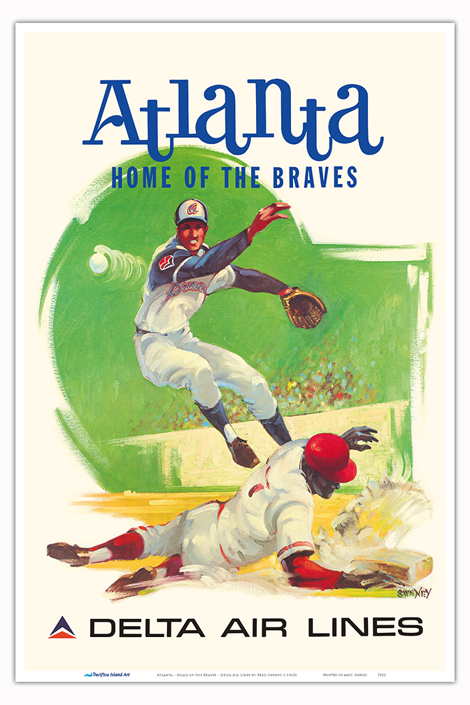 Atlanta Georgia - Home of the Braves - Delta Air Lines - Vintage ...