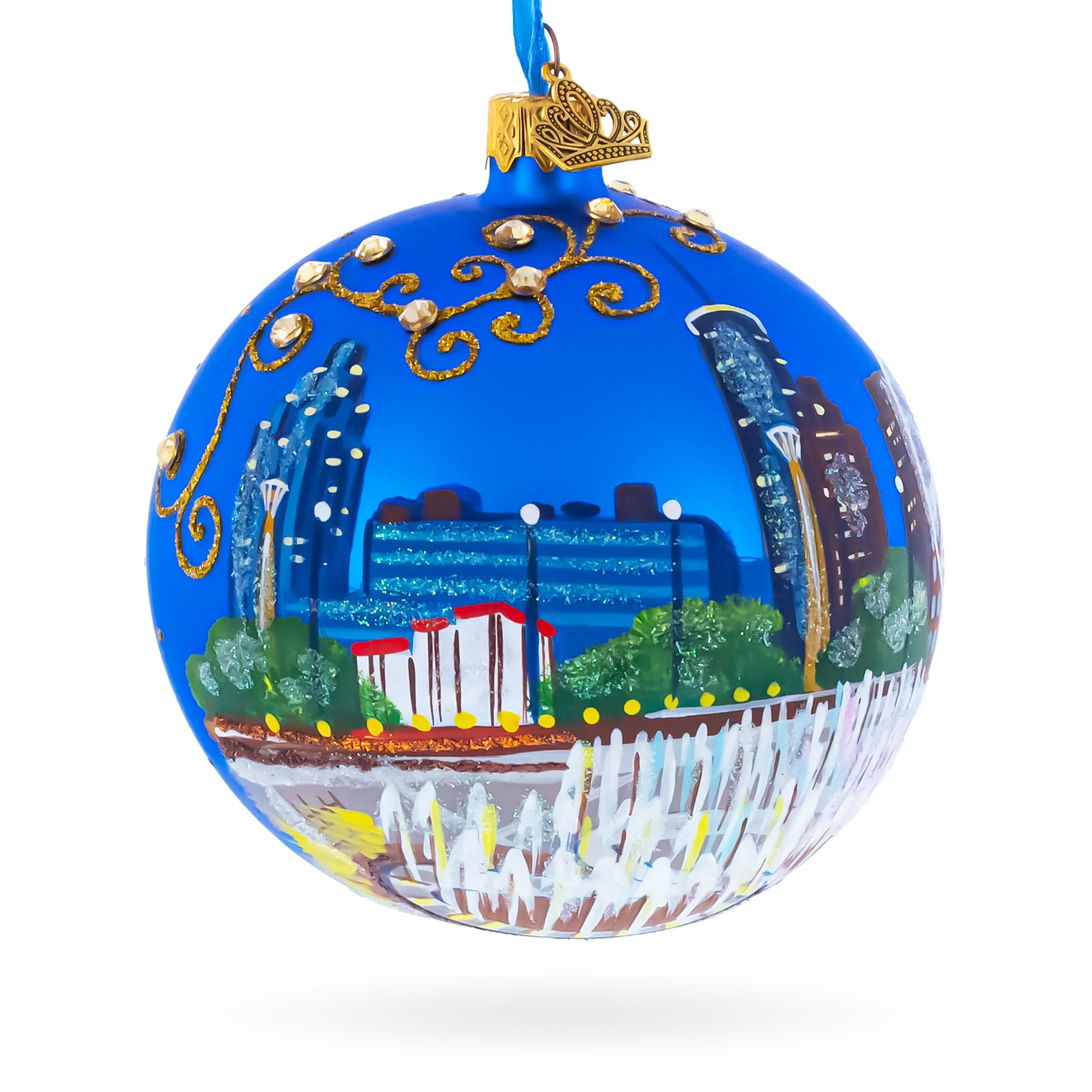 Atlanta, Georgia Jeweled Glass Ball Christmas Ornament 4 Inches ...