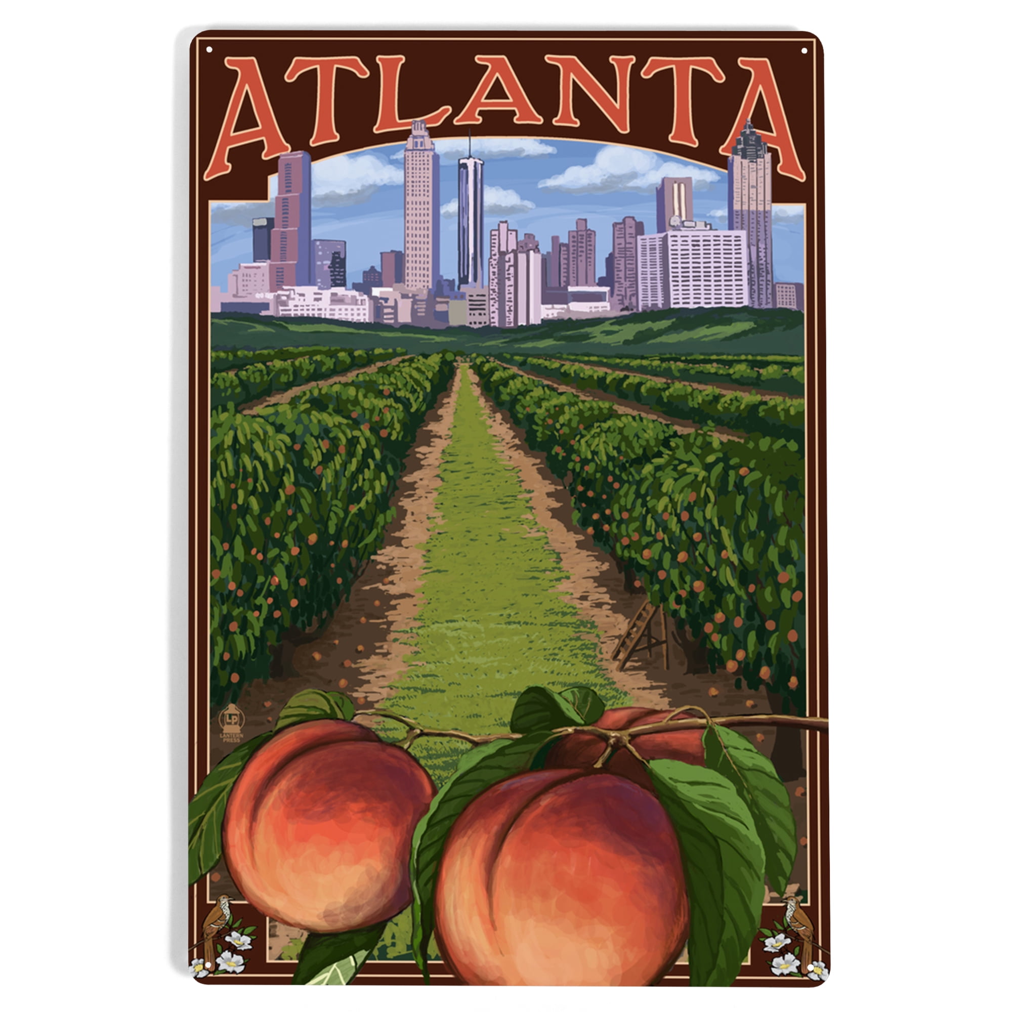 Atlanta, Georgia, Peaches (12x18 Aluminum Art, Indoor Outdoor Metal ...