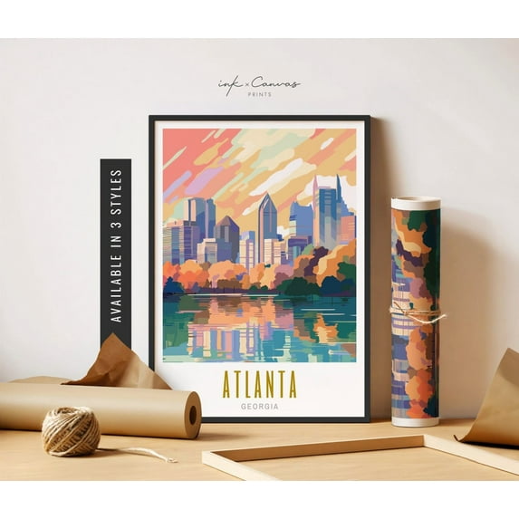 Atlanta Georgia Poster Piedmont Park Atlanta City Poster Atlanta ...