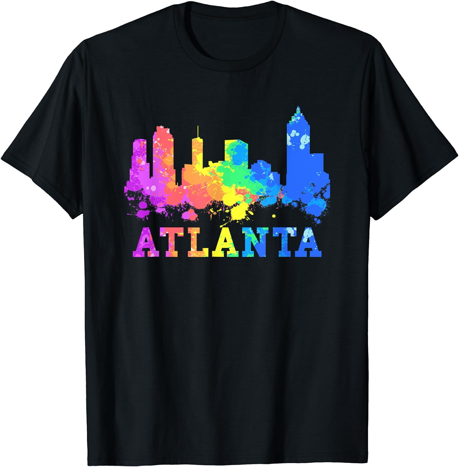 Atlanta Georgia Skyline Watercolor Art Souvenirs Gifts T-Shirt ...