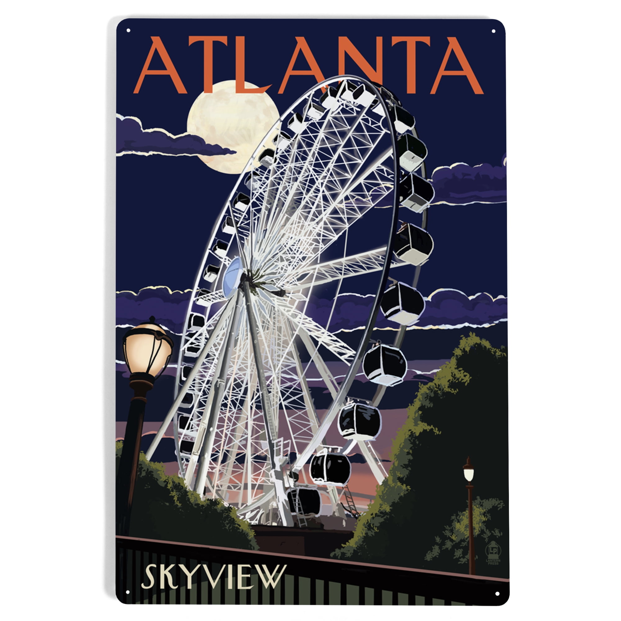 Atlanta, Georgia, Skyview Wheel (12x18 Aluminum Art, Indoor Outdoor ...
