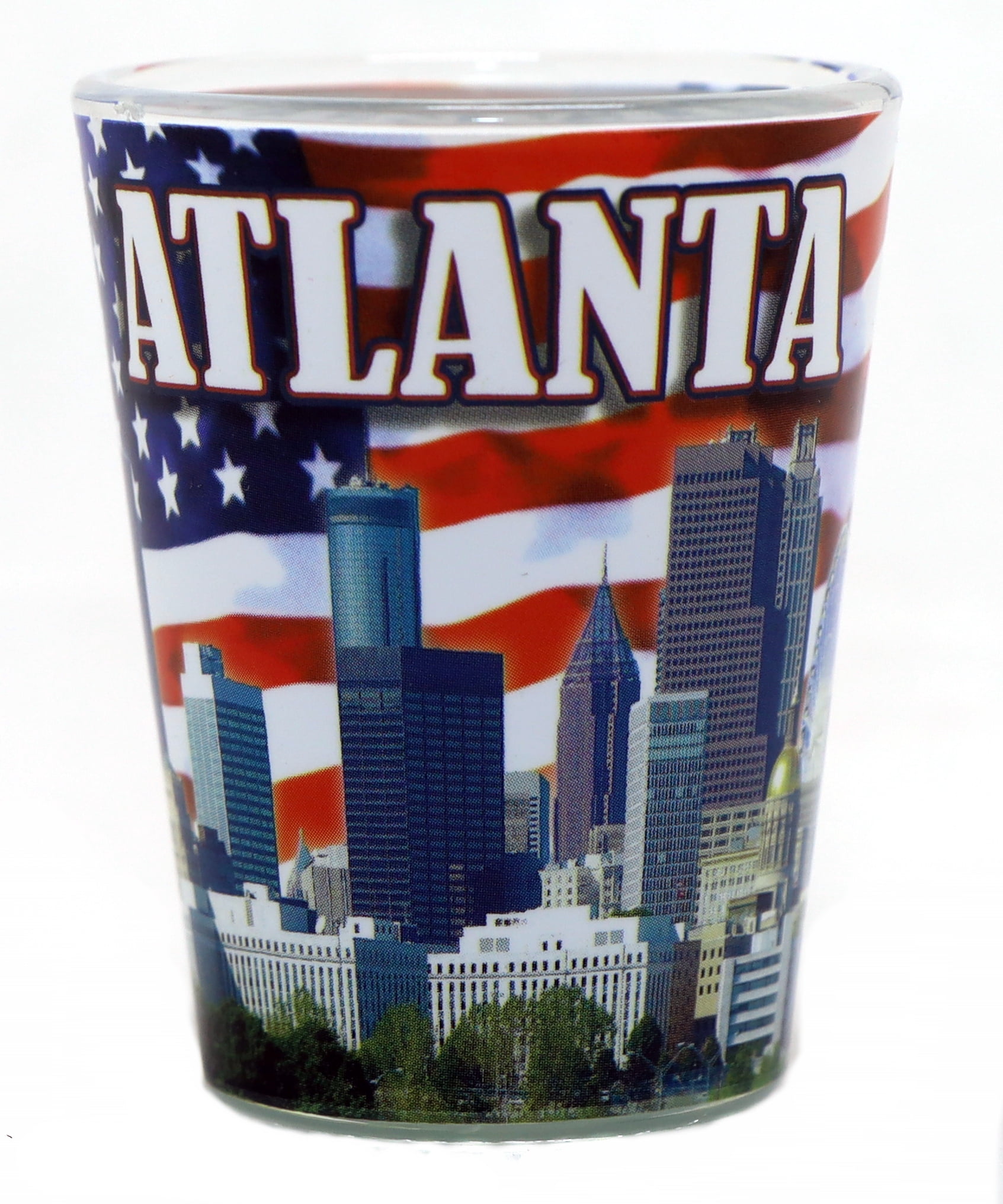 Atlanta Georgia USA Flag and Skyline Collage Shot Glass - Walmart.com
