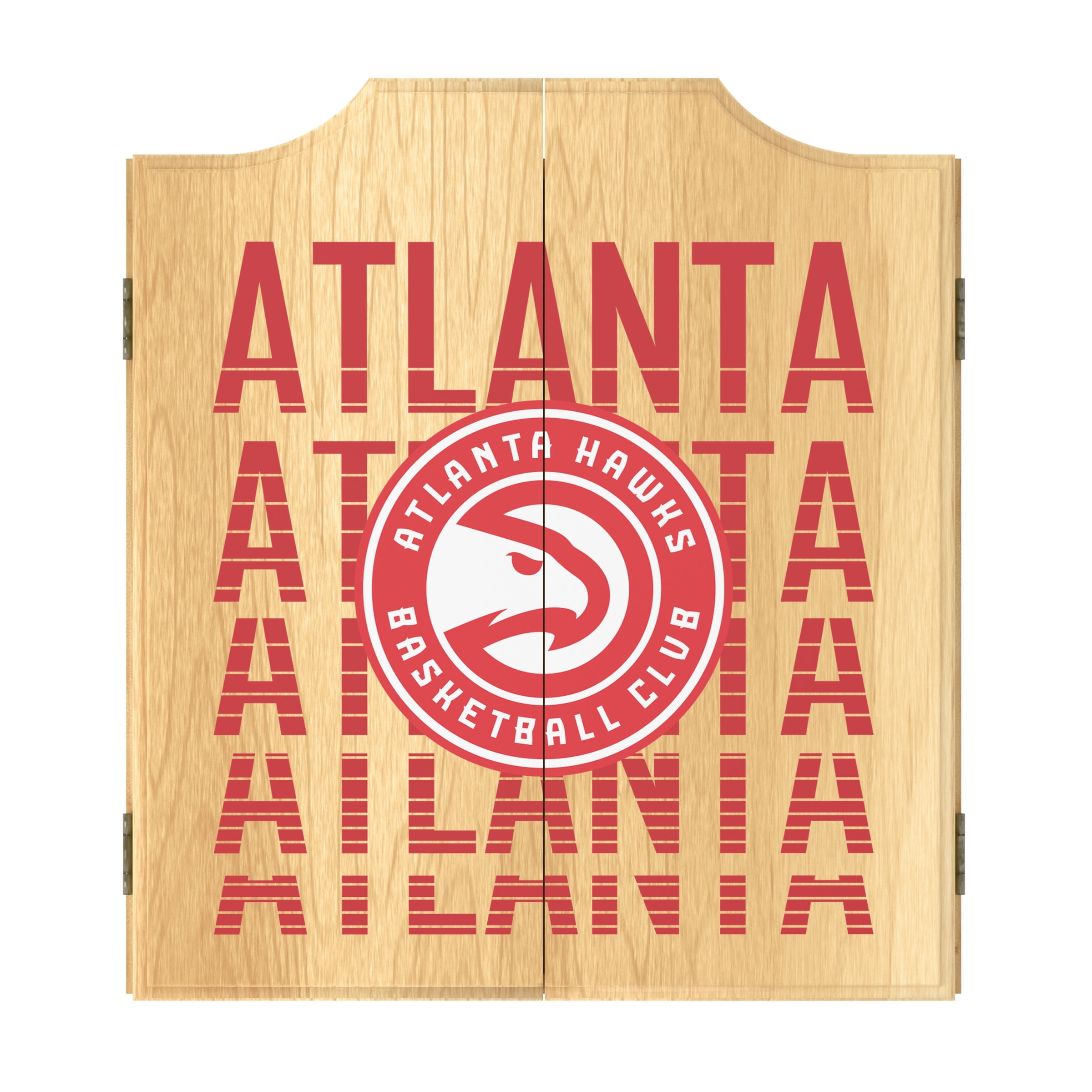Atlanta Hawks City Dart Board Cabinet Set with 6 Steel Tip Darts ...