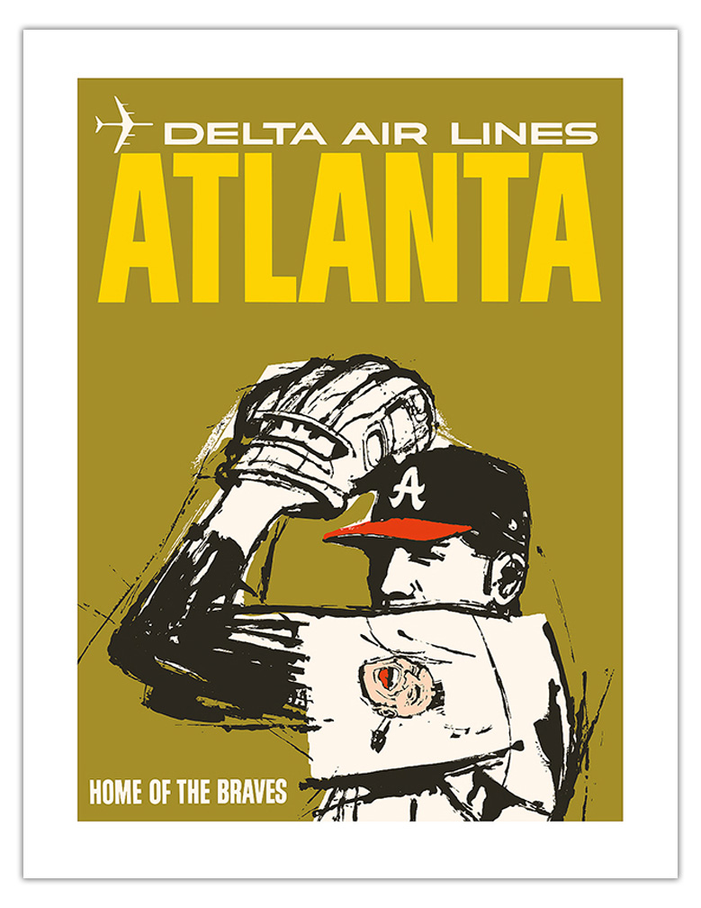 Atlanta - Home of the Braves - Delta Air Lines - Vintage Airline Travel ...