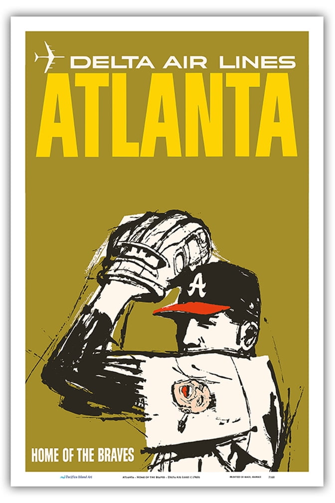 Atlanta - Home of the Braves - Delta Air Lines - Vintage Airline Travel ...
