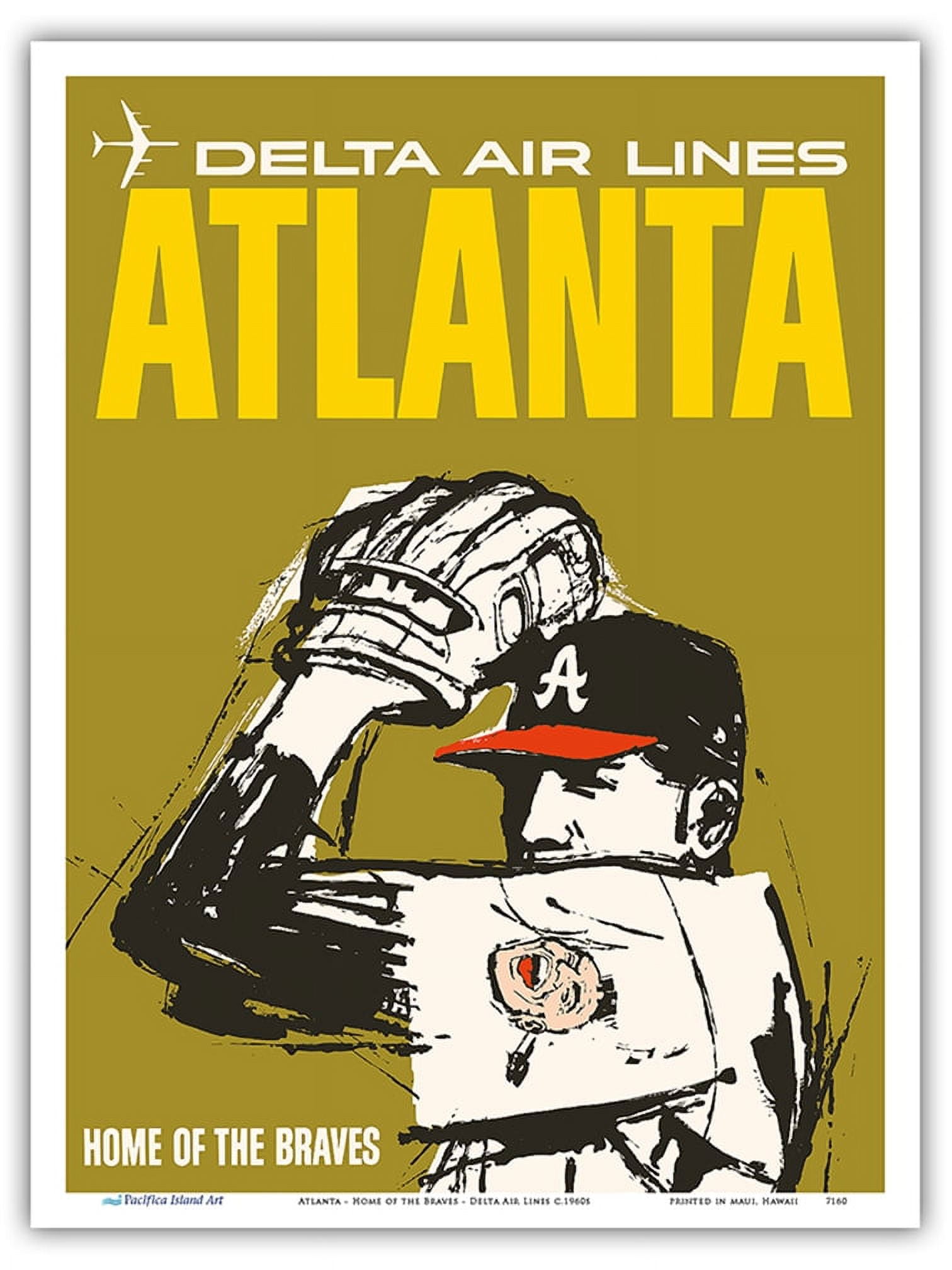 Atlanta - Home of the Braves - Delta Air Lines - Vintage Airline Travel ...