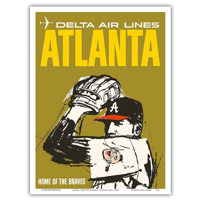 Atlanta - Home of the Braves - Delta Air Lines - Vintage Airline Travel ...