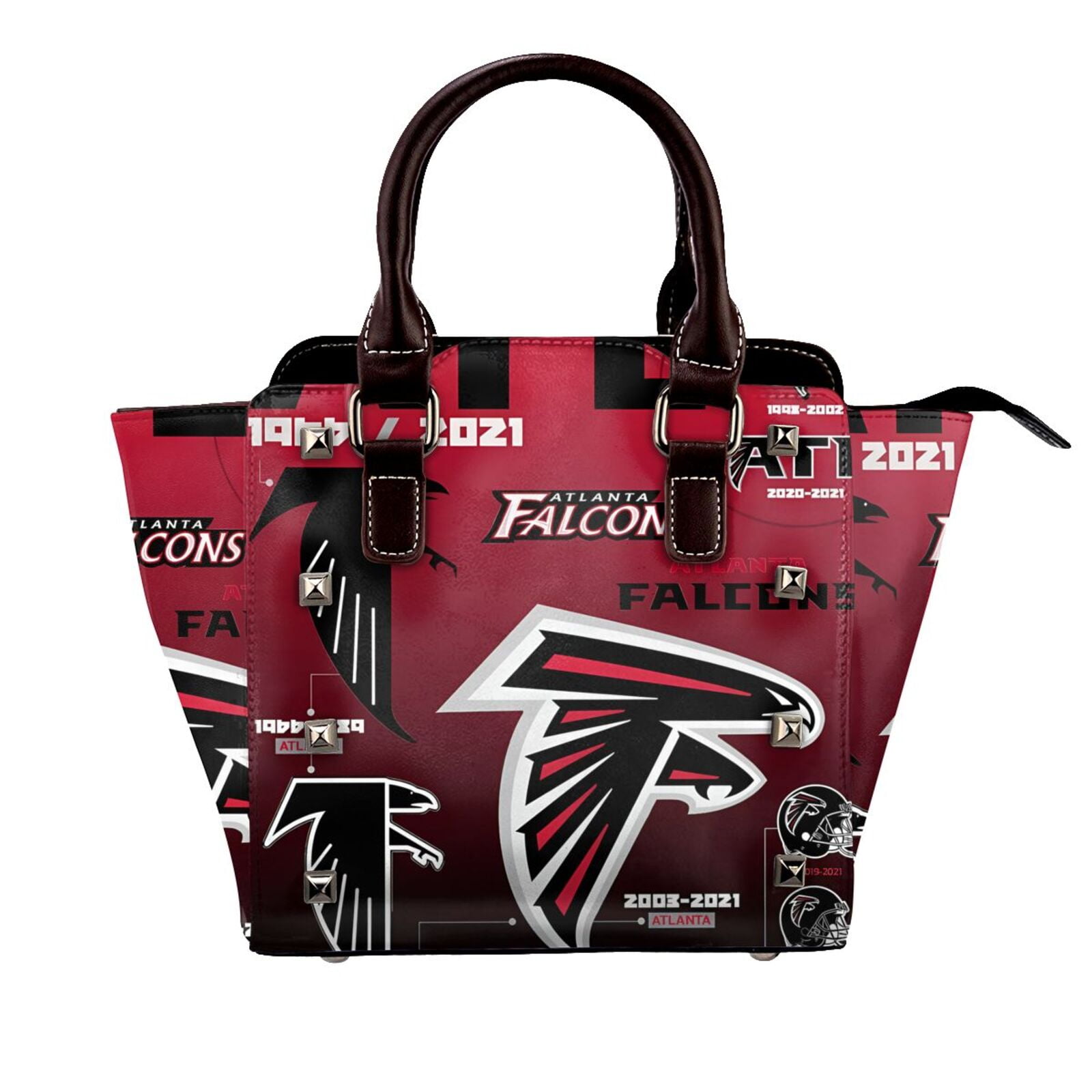 Atlanta Leather Rivet Shoulder Bag Baseball Fans Team Women Backpack ...