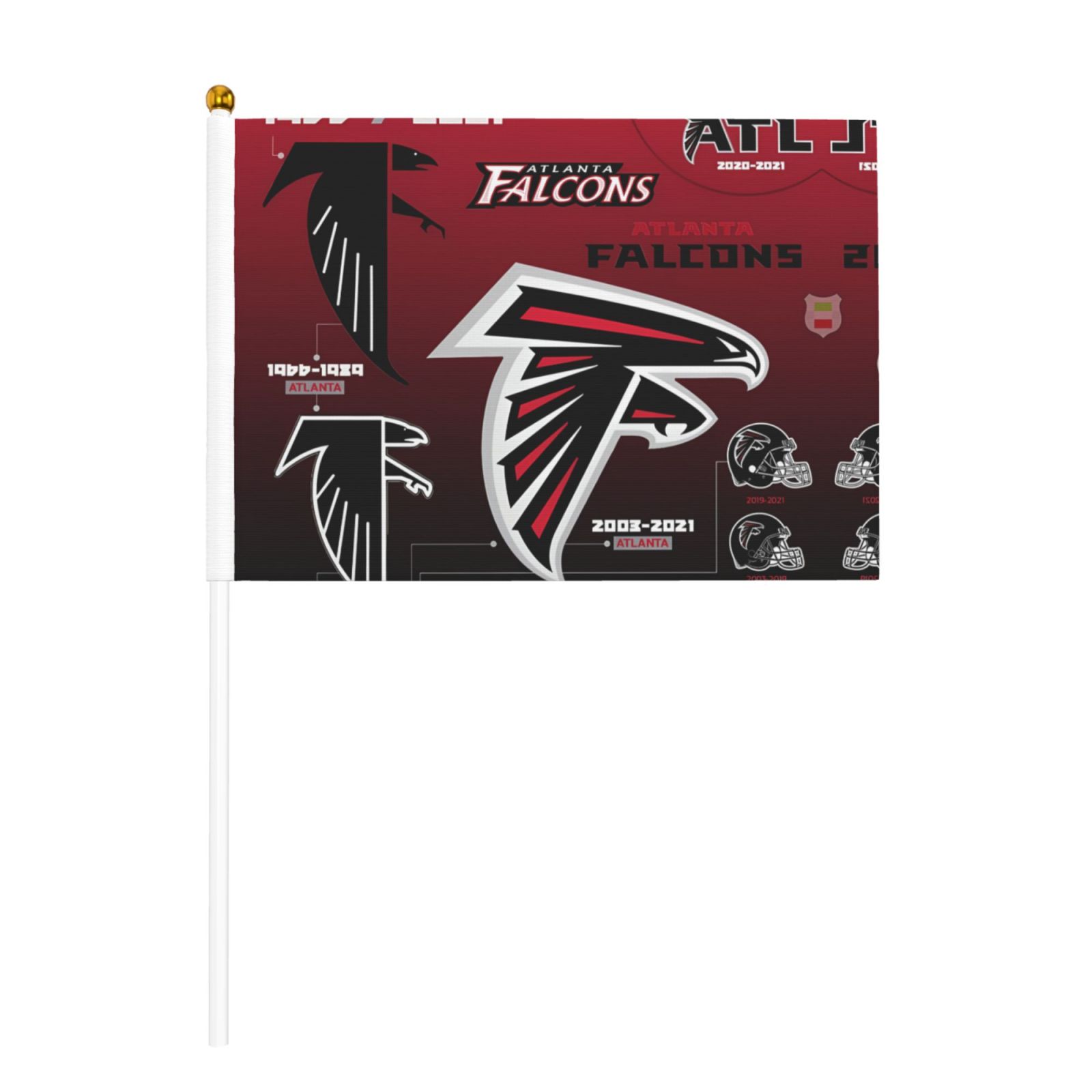 Atlanta Logo Printing Handheld Flag 10 Piece 5.5x8.2in Double Sided ...