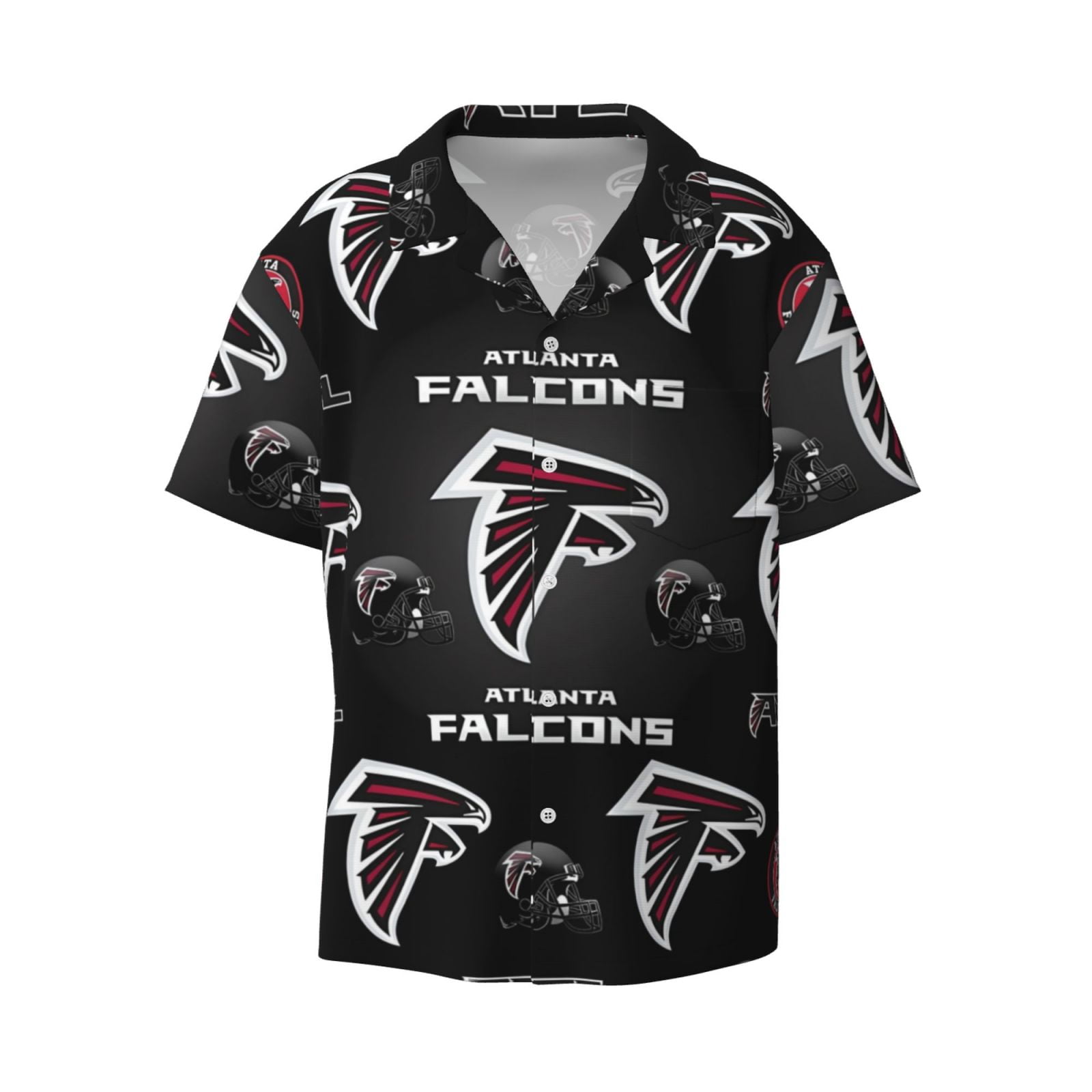 Atlanta Men's Casual Short Sleeved Shirt Football Team Logo Button Down ...
