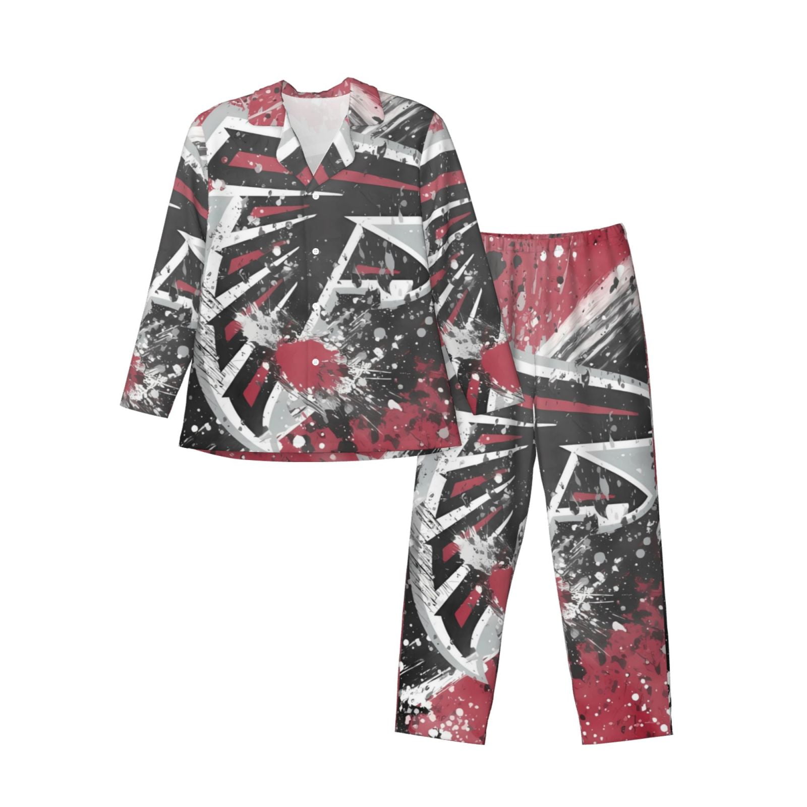 Atlanta Men's Long Sleeved Pajama Set Football Team,Long Sleeve Lounge ...