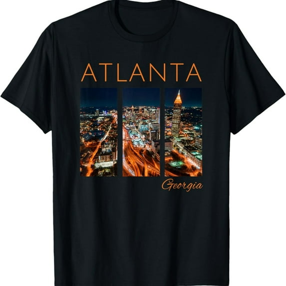 Atlanta Night GA Skyline Cityscape ATL Georgia Skyscaper T-Shirt ...