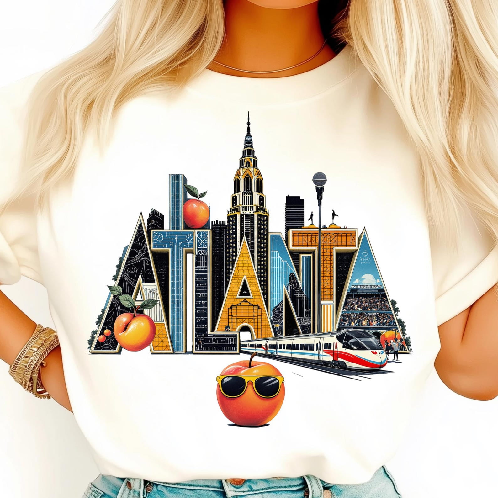 Atlanta Peach shirt, City name shirt, Atlanta Transit shirt, Peach ...