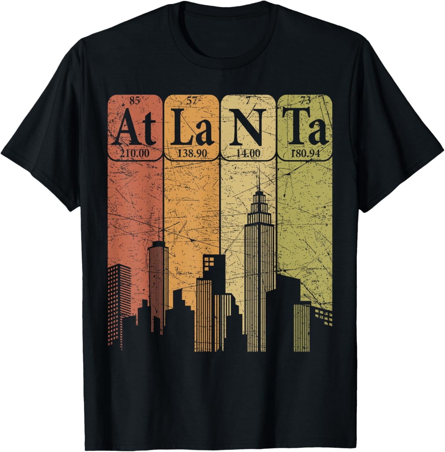 Atlanta Periodic Table Elements Atlanta Skyline Retro T-Shirt - Walmart.com