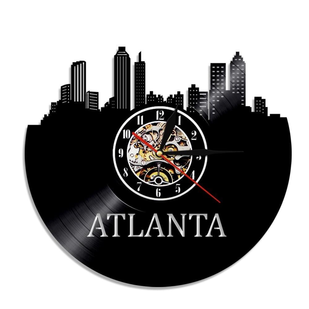 Atlanta Skyline Vinyl Record Clock GA Georgia Wall Art Atlanta Wall ...