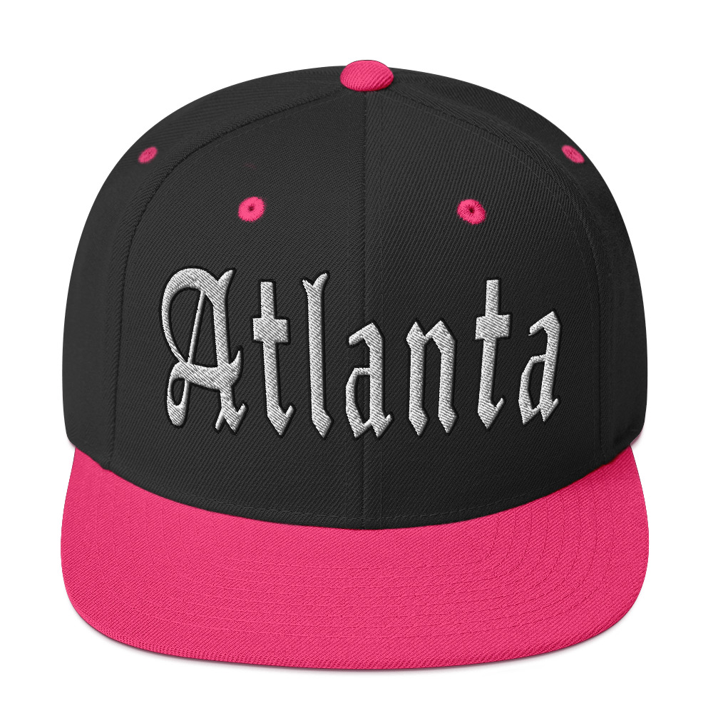 Atlanta Snapback Hat (Black/ Neon Pink) - Walmart.com