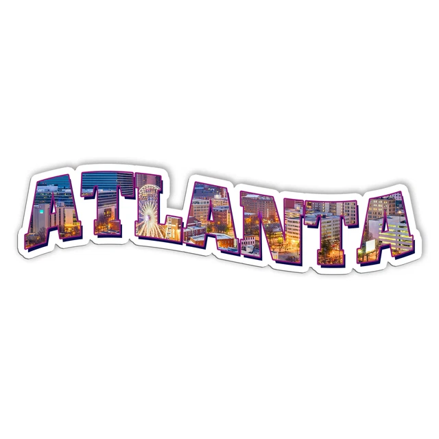 Atlanta Travel Sticker Journal City Skyline Stickers Phone Decal Water ...