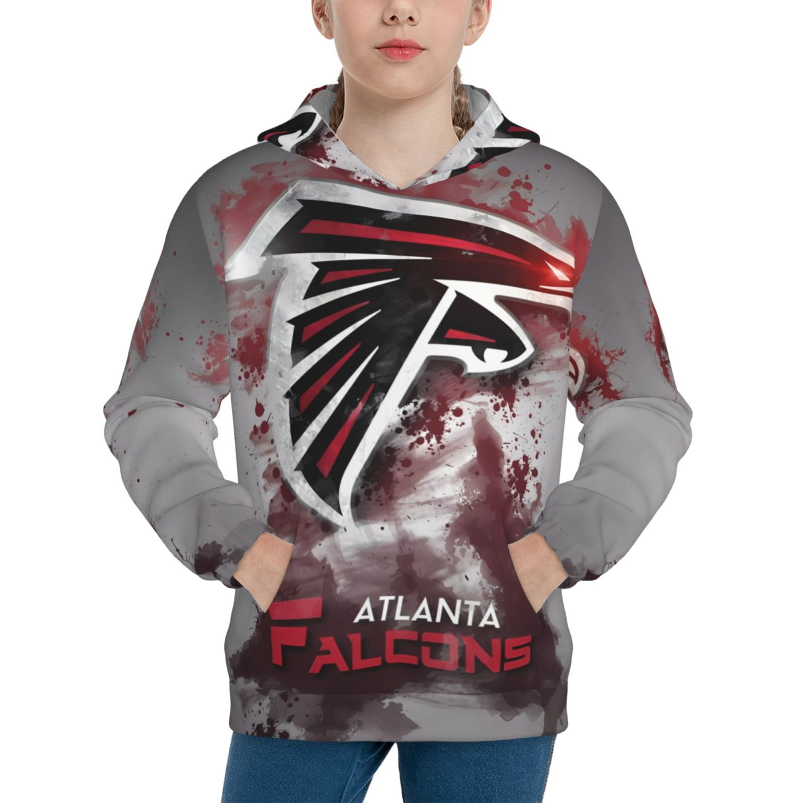 Atlanta Youth Long-Sleeved Hooded Sweatshirt, Soft Hooded Pullover For ...