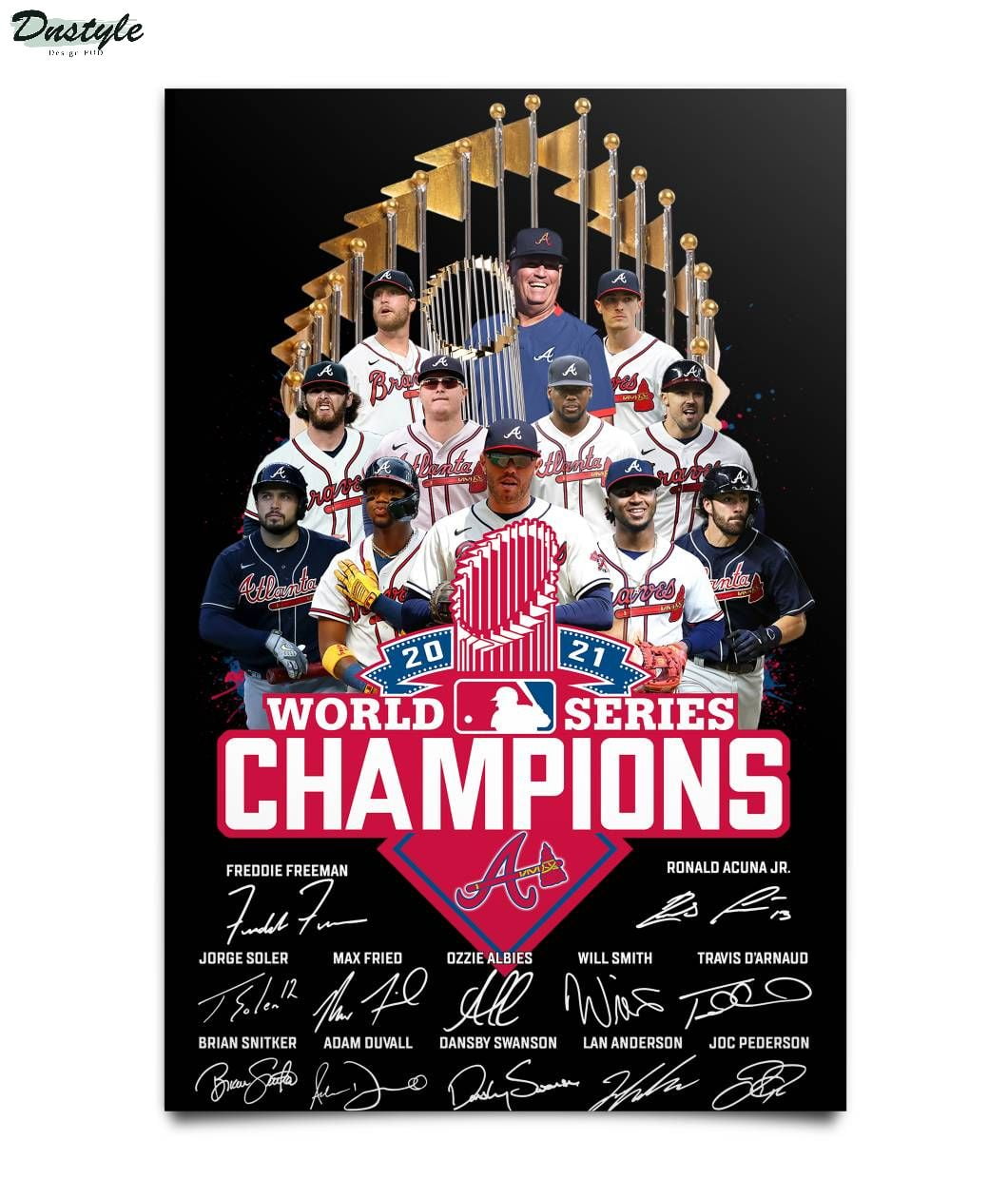 Atlanta braves world series championships cup signature poster ...