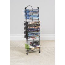 Atlantic Onyx DVD Storage Rack Tower (28 DVDs, 28 BluRays), Black ...