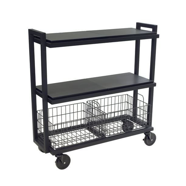Atlantic 3-Tier Mobile Cart System, 33" Wide, Black - Walmart.com