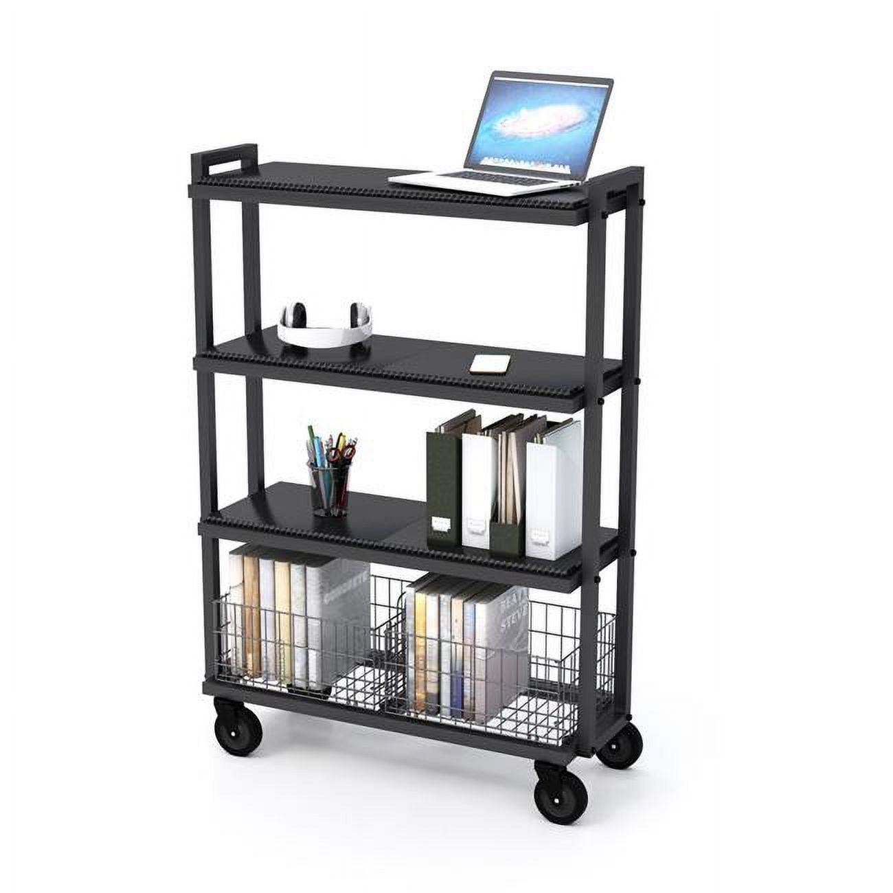 Atlantic 4 Tier Cart System Wide, Black - Walmart.com