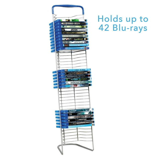 Atlantic 42-Disc Modern Nestable Wire Rack Media Storage Tower, Blue ...
