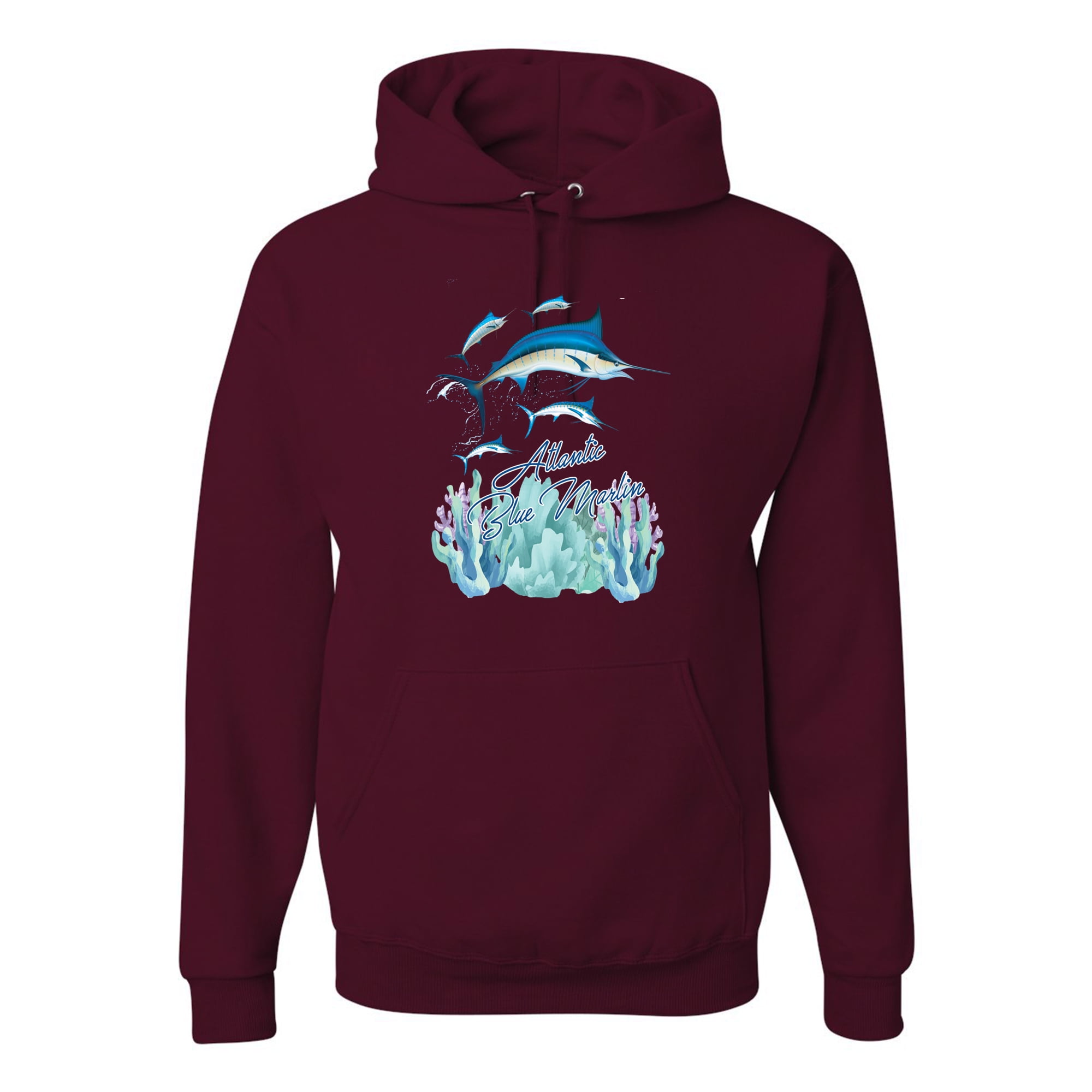 Atlantic Blue Marlin Fishing Lovers Mens Hoodies, Maroon, Large ...